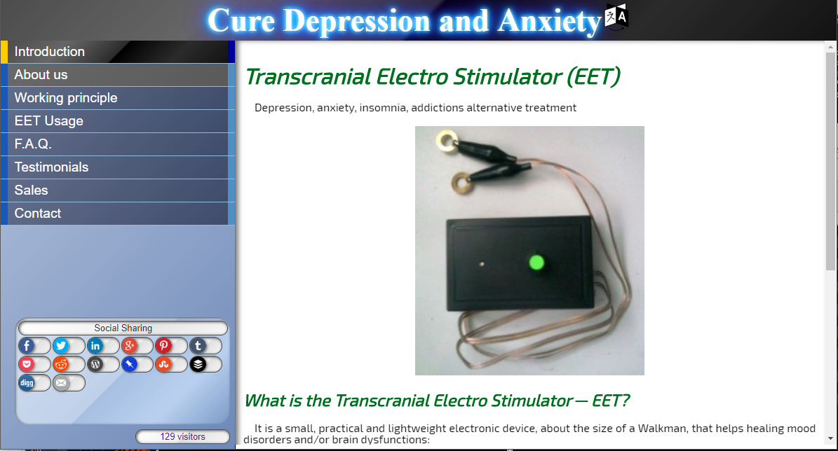 Device to Cure Depression and Anxiety
